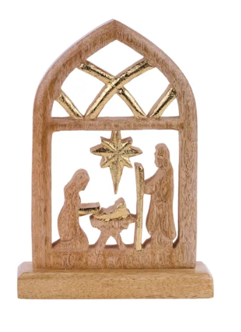 NATIVITY IN STABLE W/BASE – Jentrie Home Decor Store